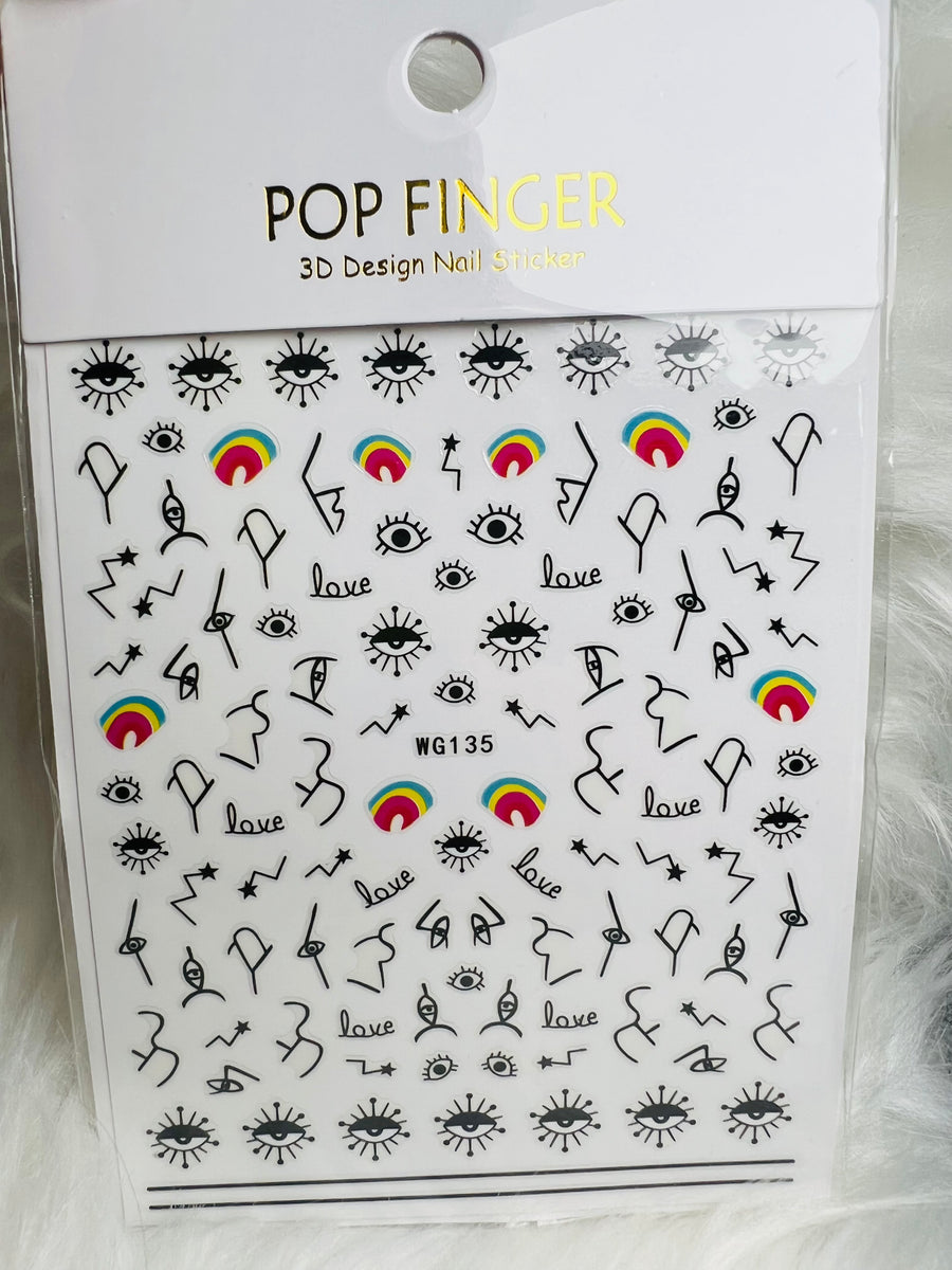 WG135 STICKERS OJO TURCO/LOVE – Passiones Nails